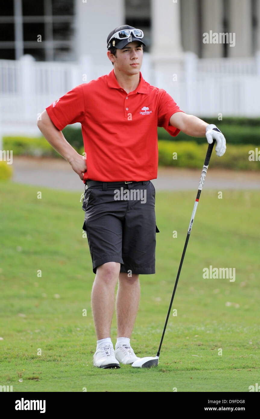 Nick Jonas participates in the eighth annual Jason Taylor Celebrity ...