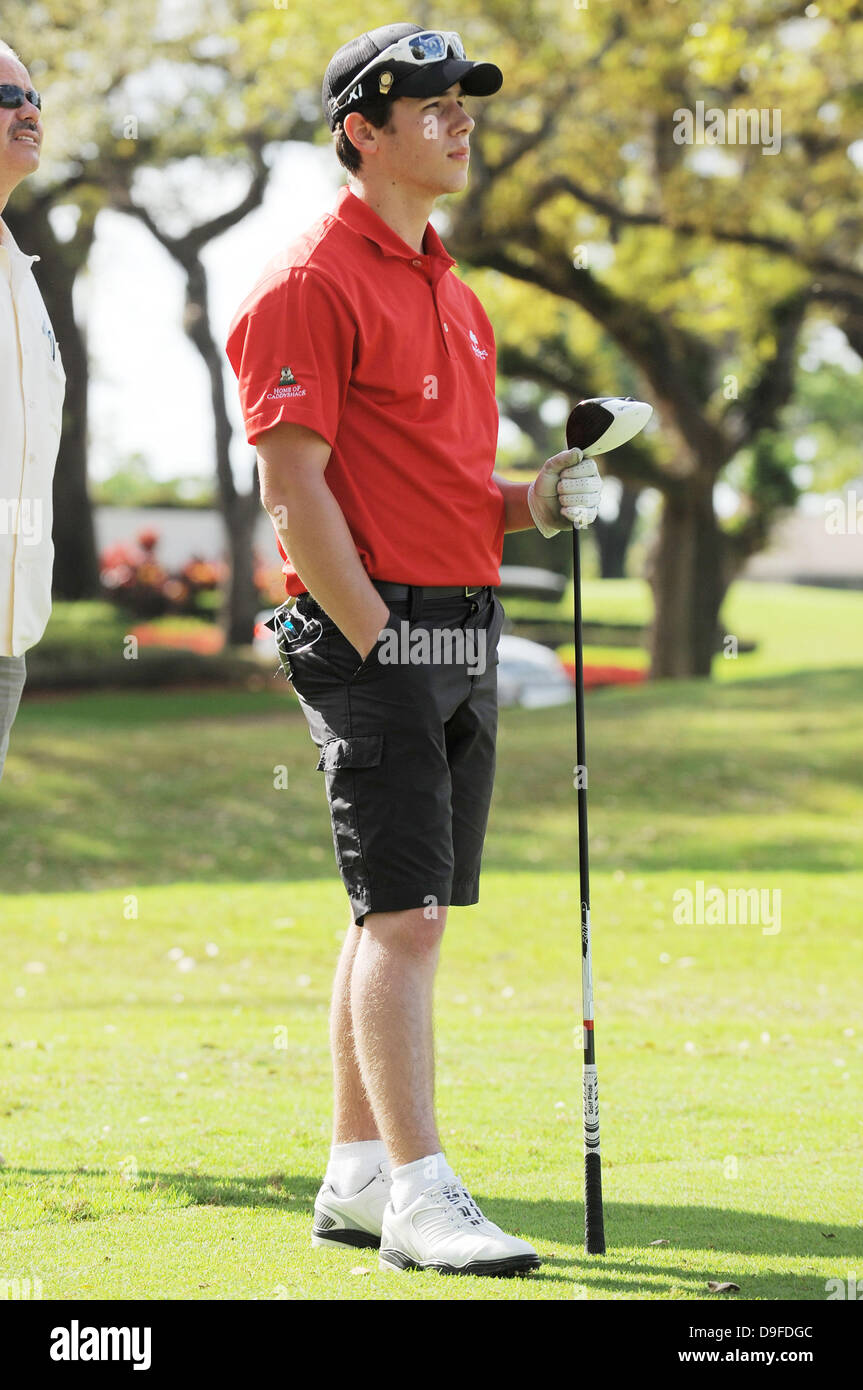 Nick Jonas participates in the eighth annual Jason Taylor Celebrity ...