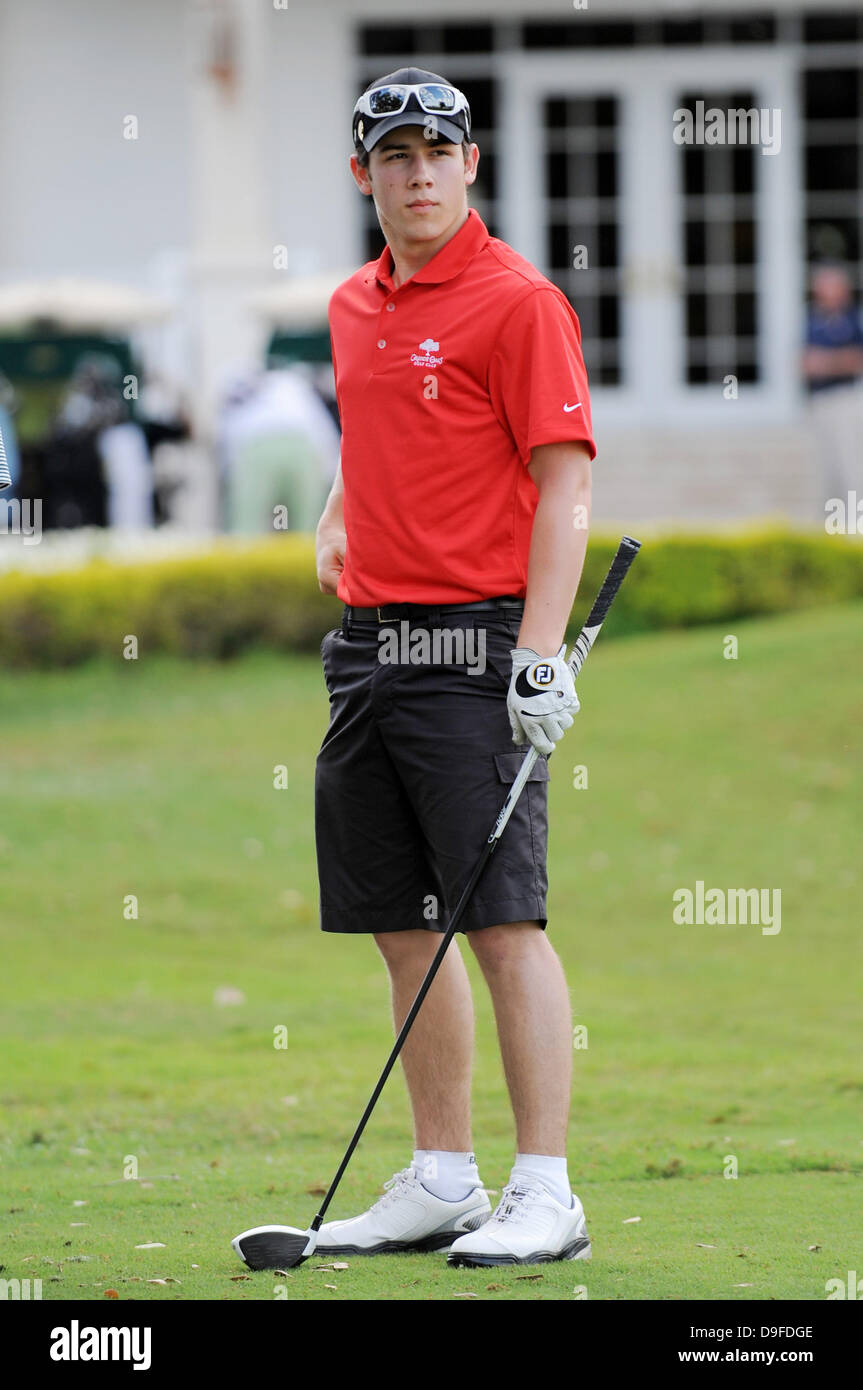 Nick Jonas participates in the eighth annual Jason Taylor Celebrity ...