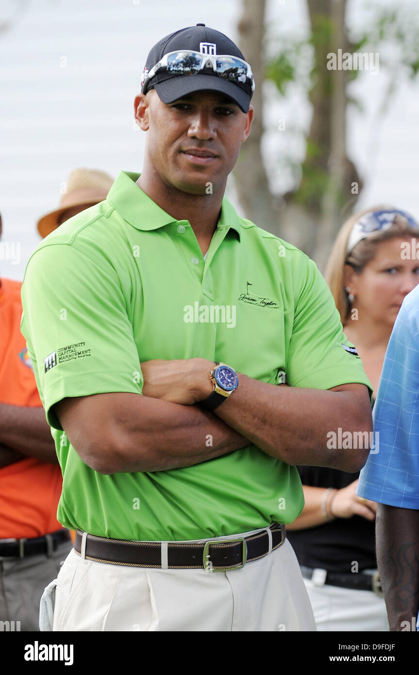 Jason Taylor participates in the eighth annual Jason Taylor Celebrity ...