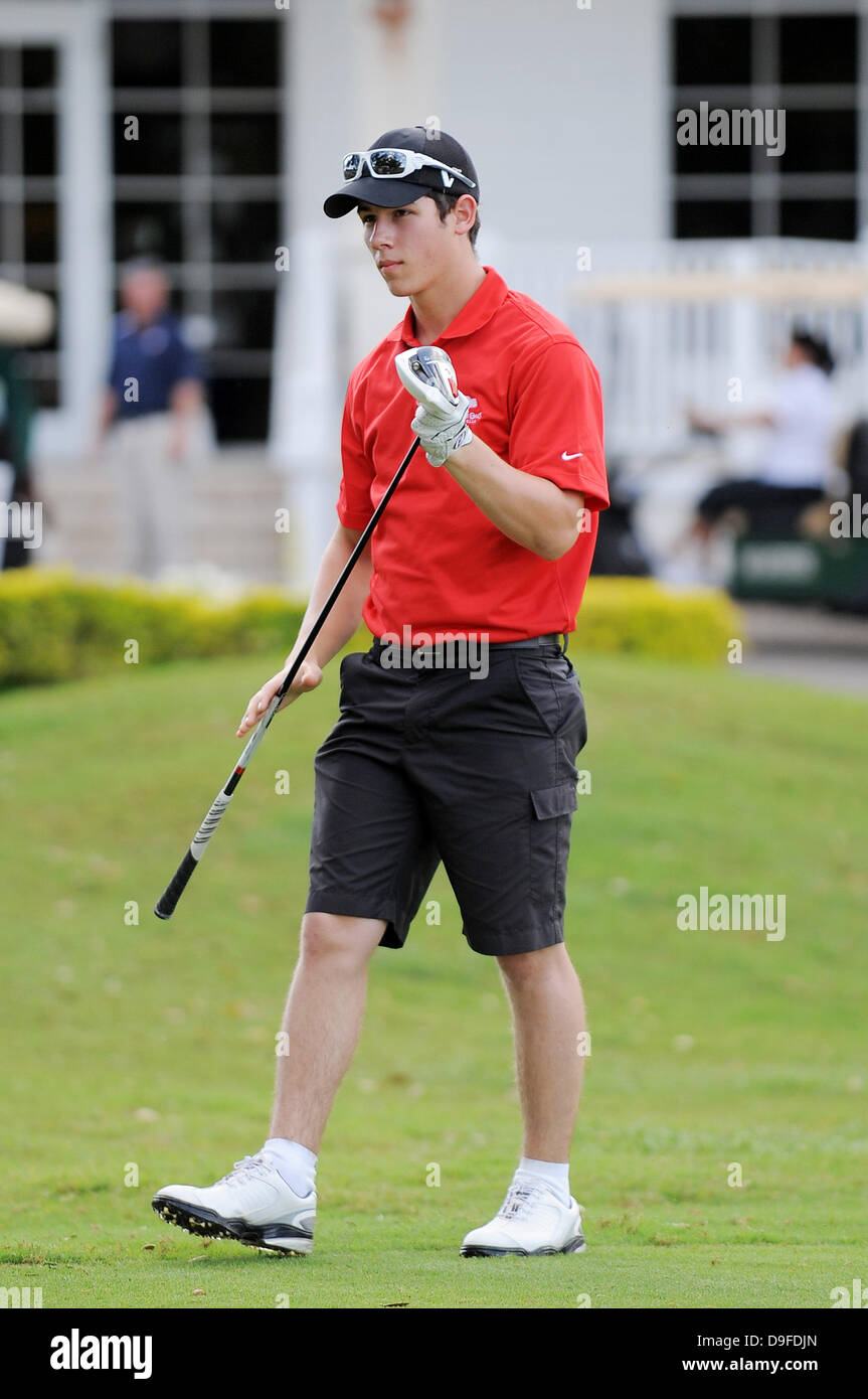 Nick Jonas participates in the eighth annual Jason Taylor Celebrity ...