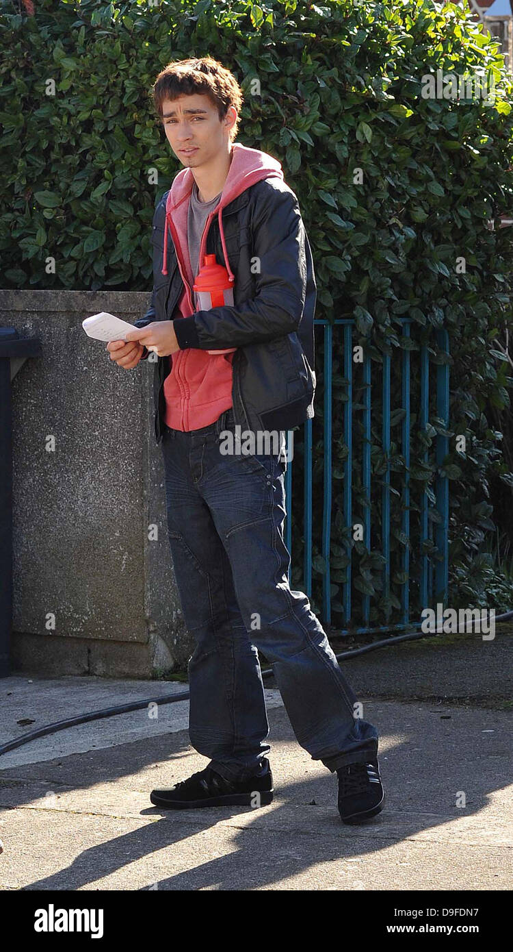 Irish actor Robert Sheehan (Misfits) on the first day filming on ...