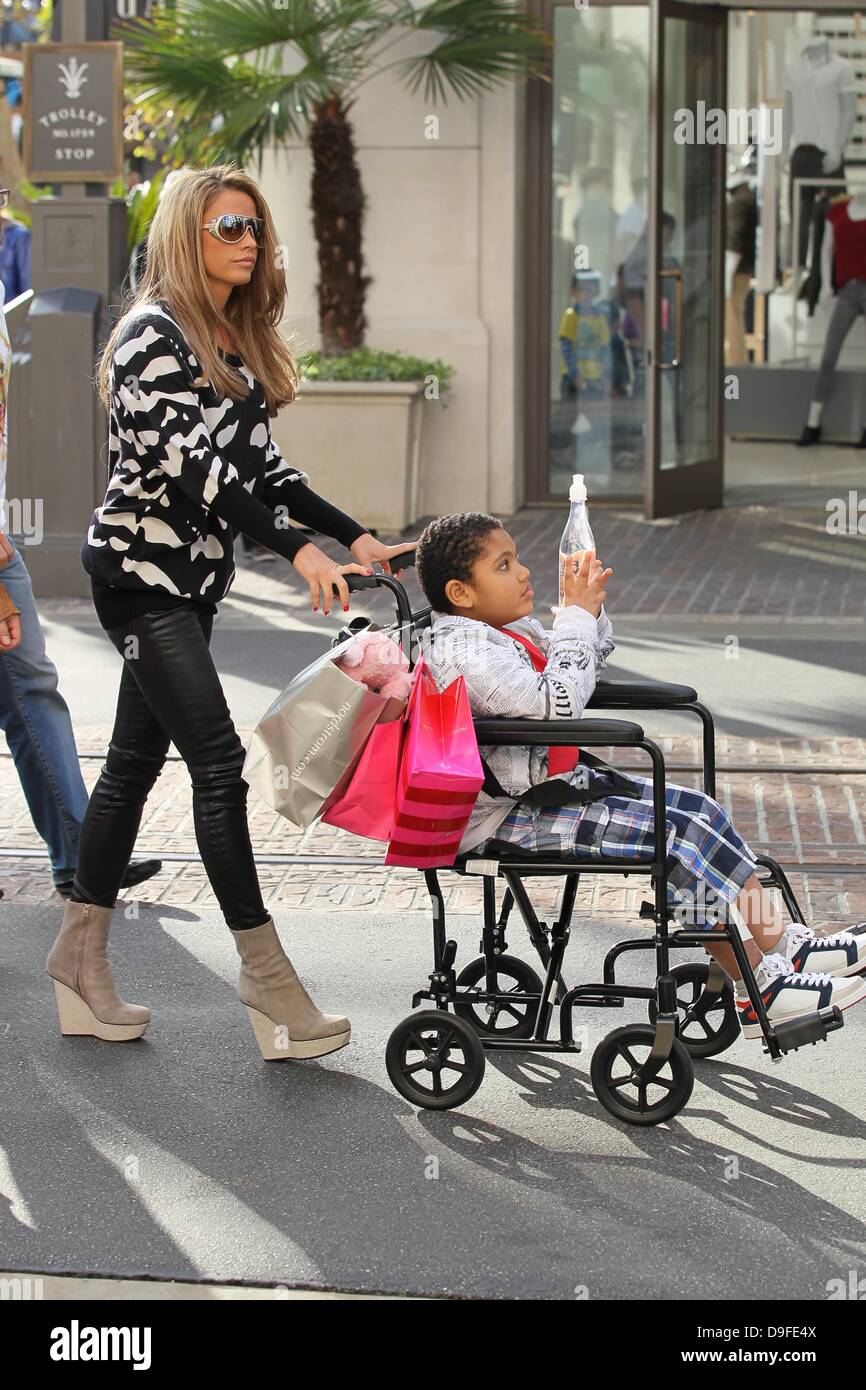 Katie Price and her son Harvey shopping at The Grove in Hollywood Los ...