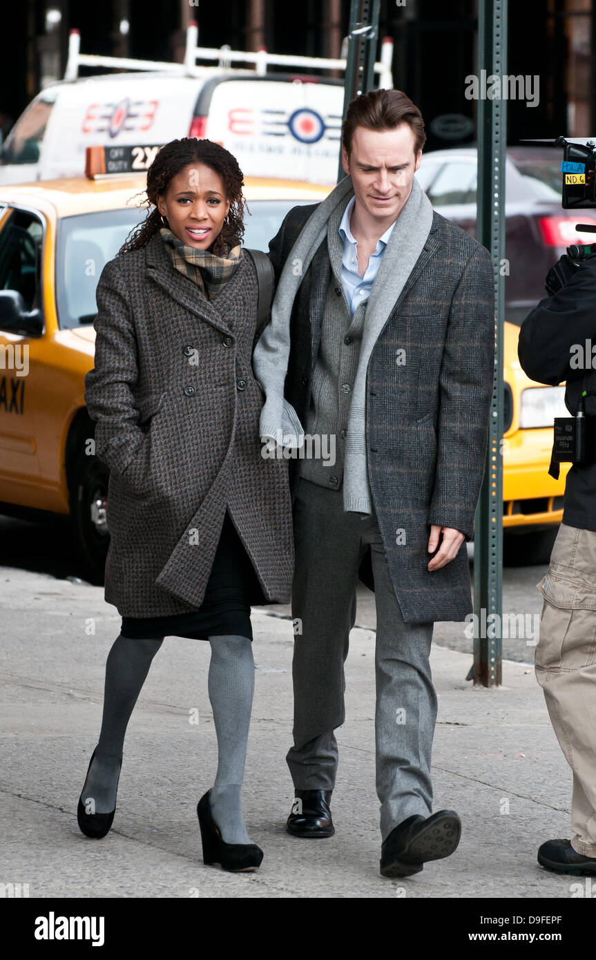 Michael Fassbender And Nicole Beharie On The Set Of Shame In The West