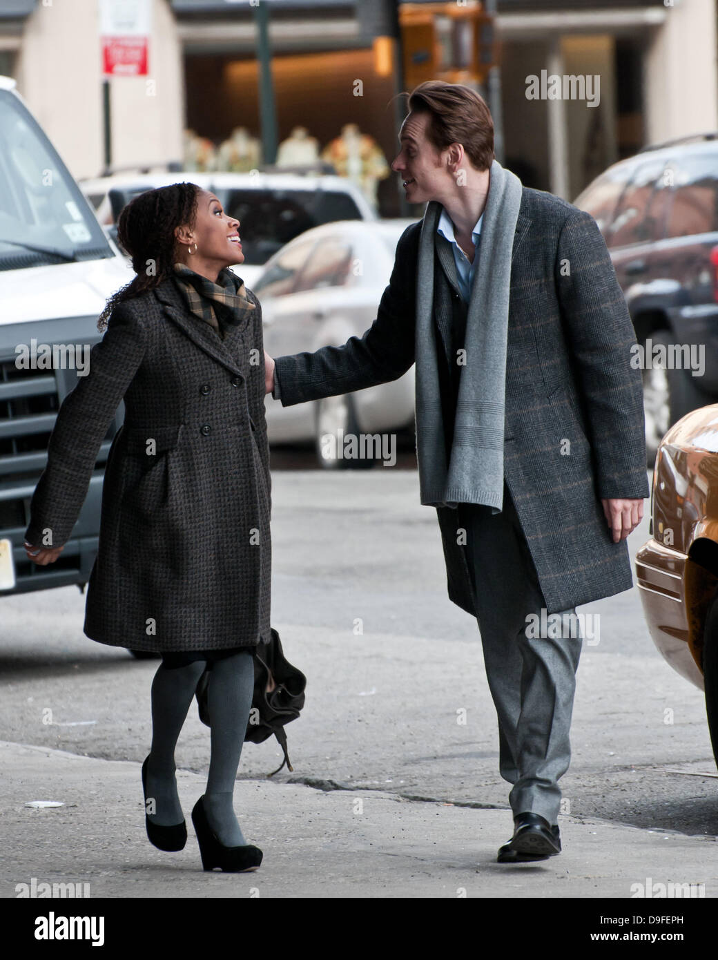 Michael Fassbender And Nicole Beharie On The Set Of Shame In The West