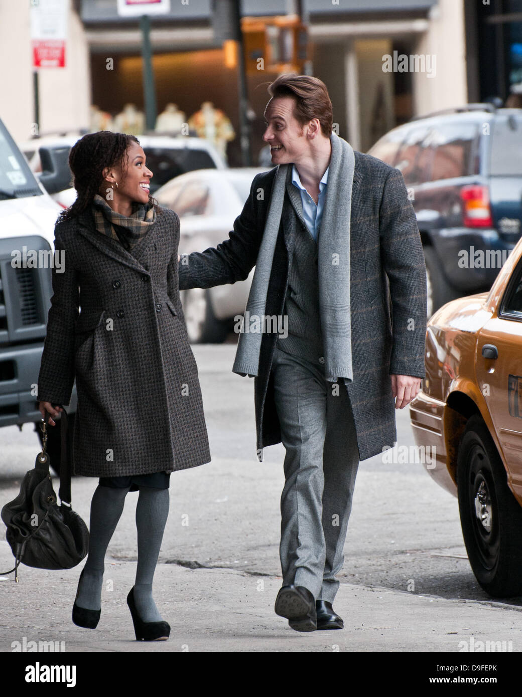 Michael Fassbender And Nicole Beharie On The Set Of Shame In The West
