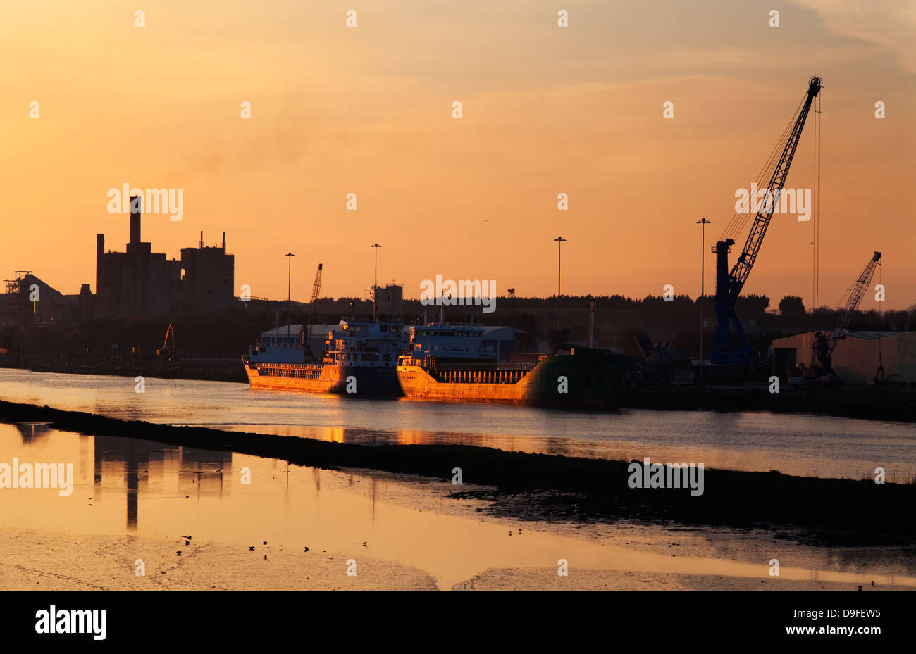 Ships moored at the new docking facility, Drogheda, County Louth ...