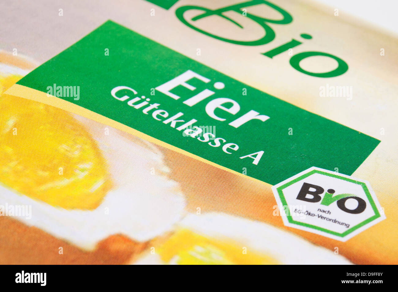 Packet with biology eggs of the grade A stack of organic eggs, Class A ...