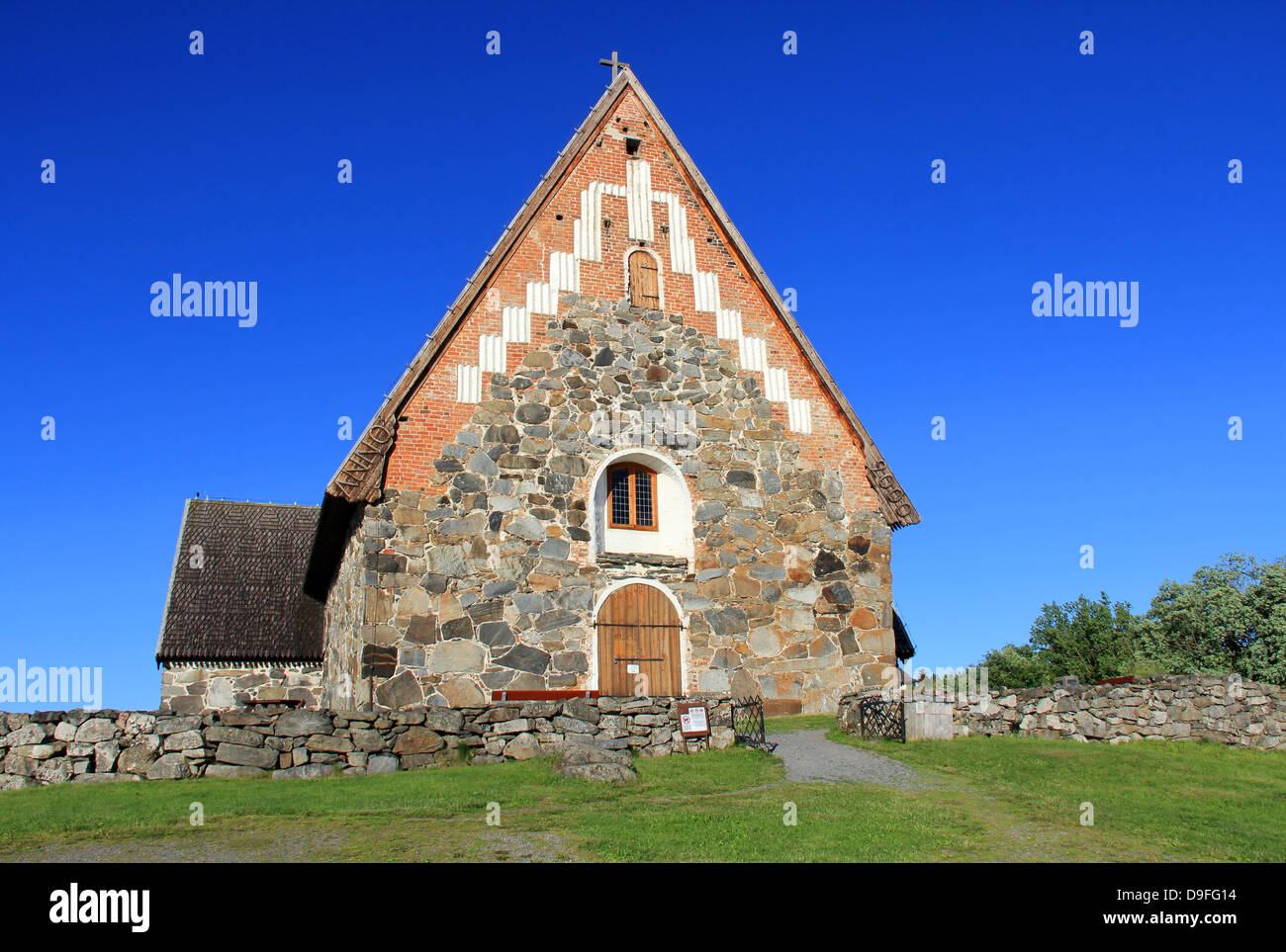 The St Olafs Church in Tyrvaa, Finland is a late medieval stone church ...