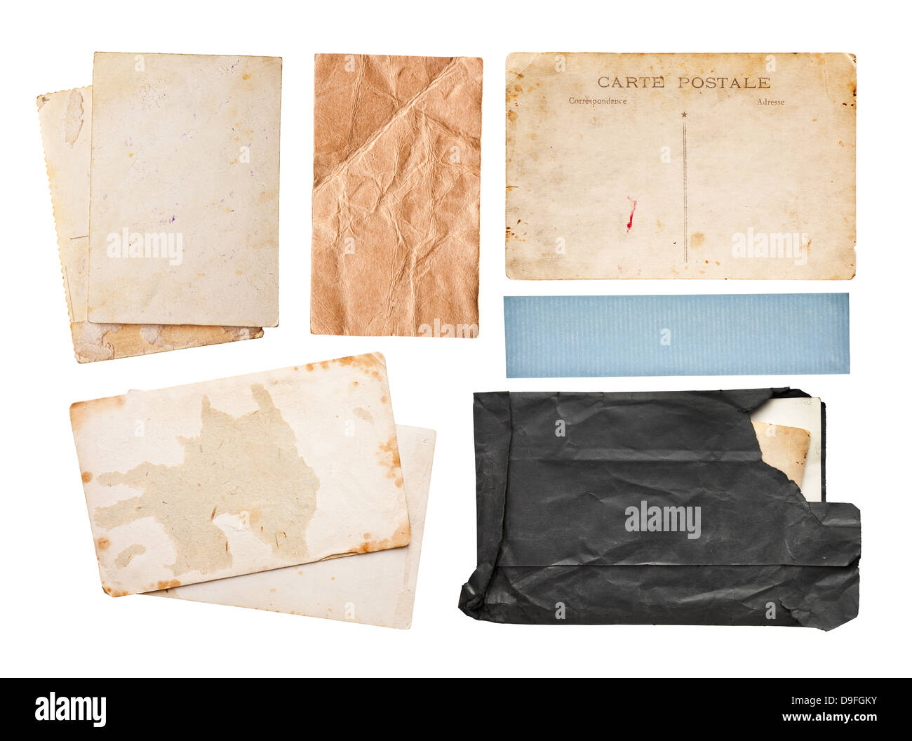 Vintage paper set, isolated on white Stock Photo - Alamy