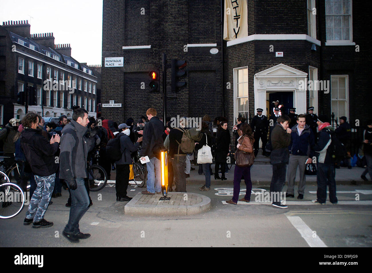 Student protest outside University College London (UCL) building in ...