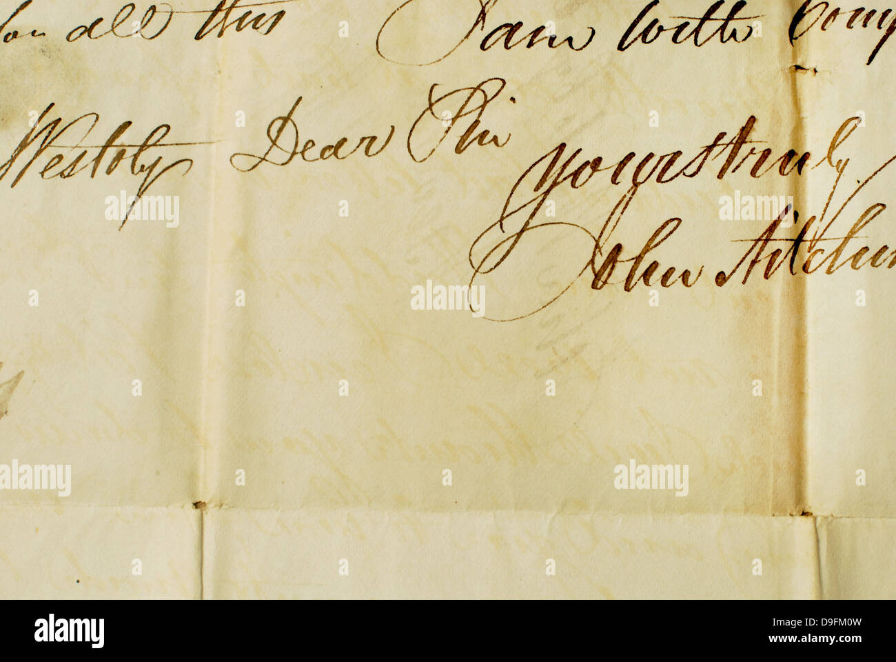 Old letter from 1800's, background texture Stock Photo - Alamy