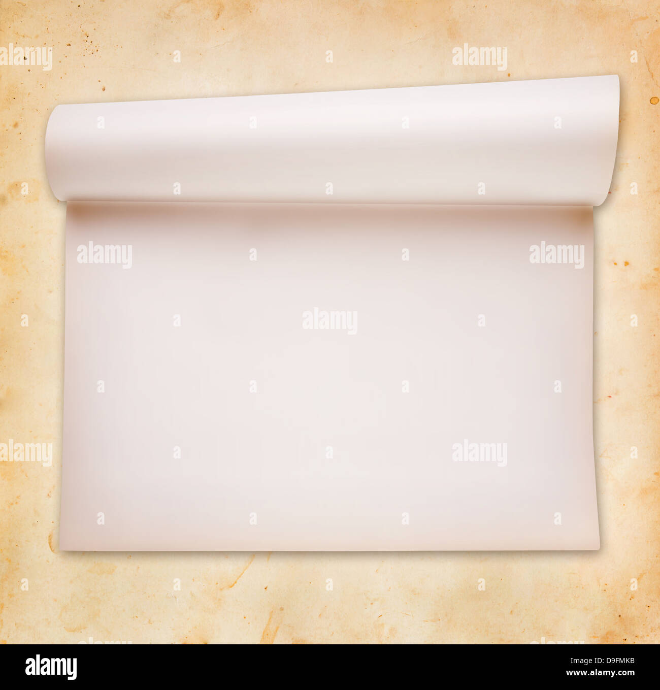 Blank open notepad, old paper on background Stock Photo - Alamy