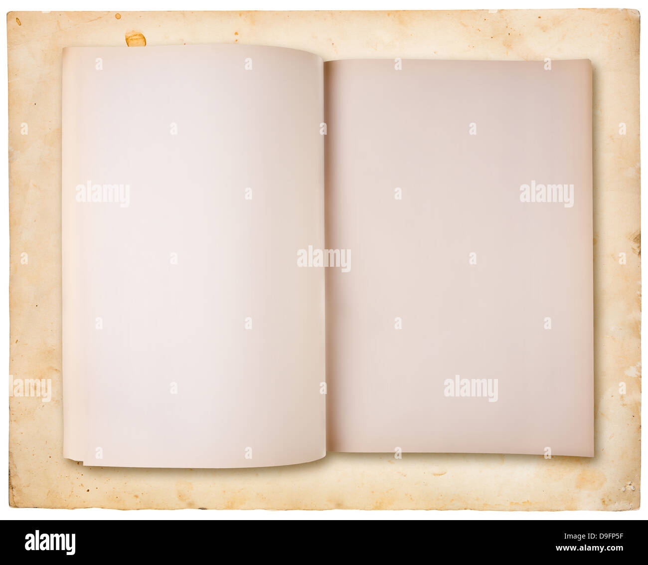 Blank open notepad, old paper on background Stock Photo - Alamy