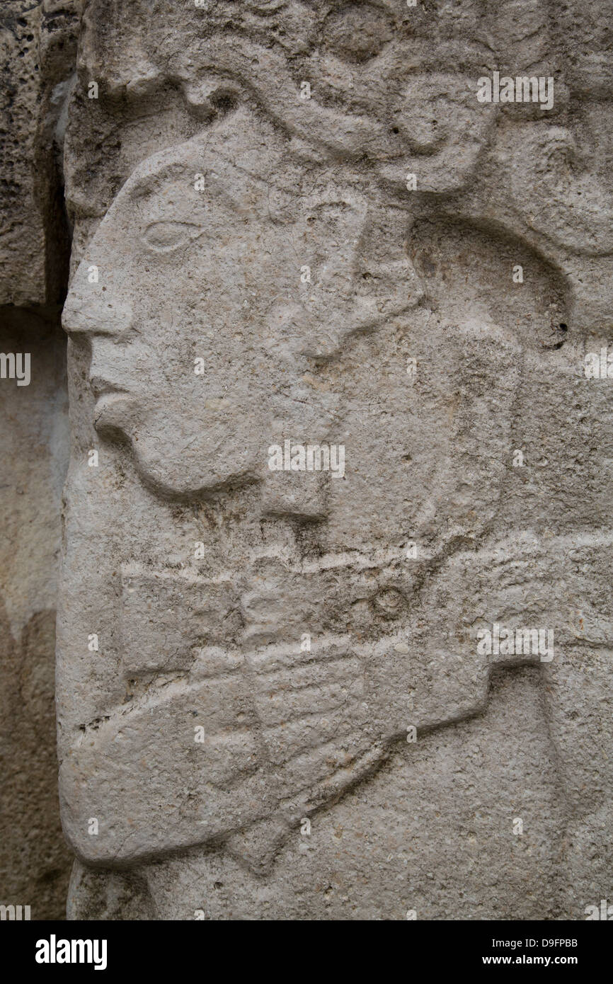 Stone carving of Pacal the Great, Palenque ruler, Palenque ...