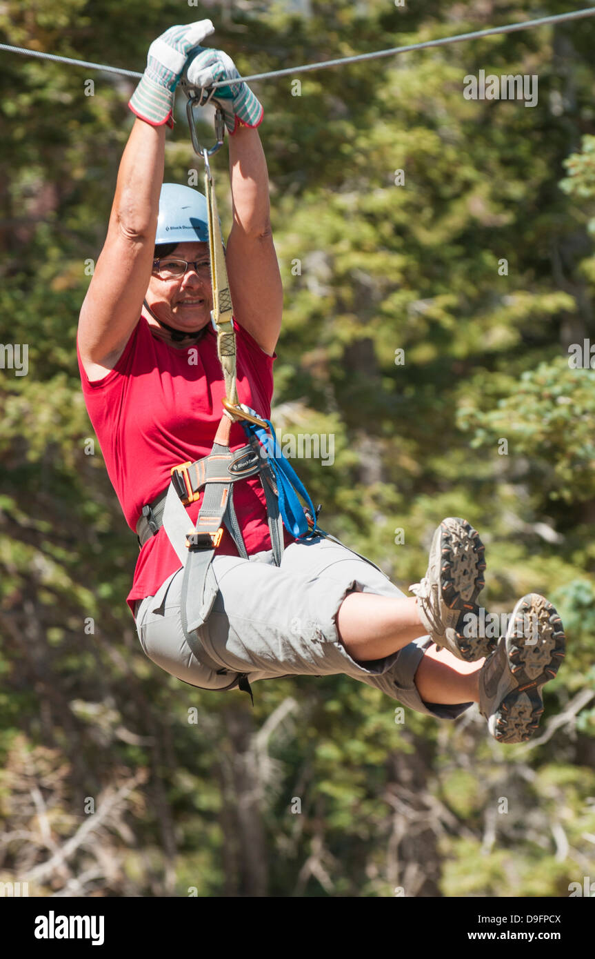 Zip lining, Big Bear Lake, California, USA Stock Photo - Alamy
