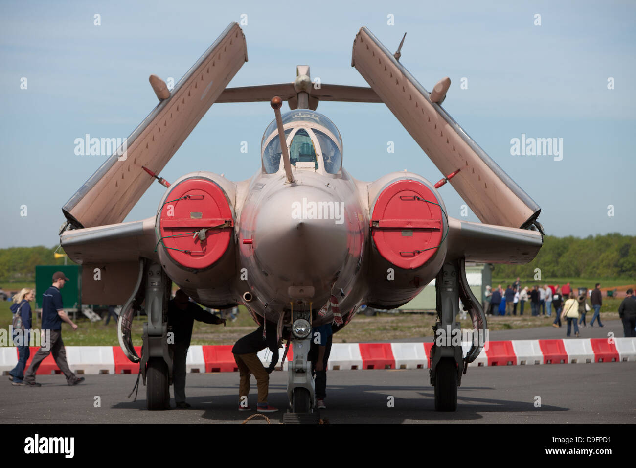 Buccaneer S2B Cold war 1960s RAF aircraft tactical bomber taxiing at ...