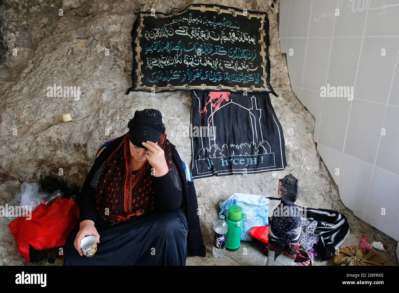 Shrine on Besh Barmaq mountain, Siyazan, Azerbaijan, Central Asia Stock ...