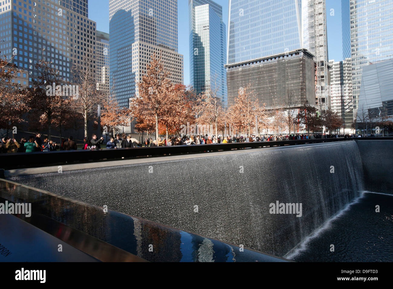 Ground Zero, the National 9/11 Memorial at the site of the World Trade ...