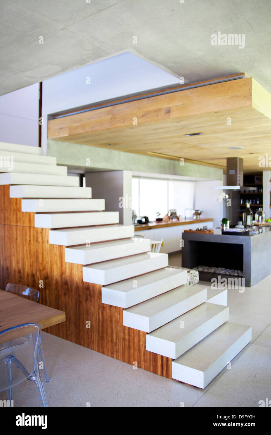 Staircase in a studio apartment Stock Photo - Alamy