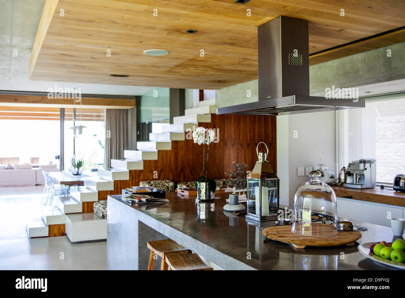 Interiors of a kitchen counter in a studio apartment Stock Photo - Alamy