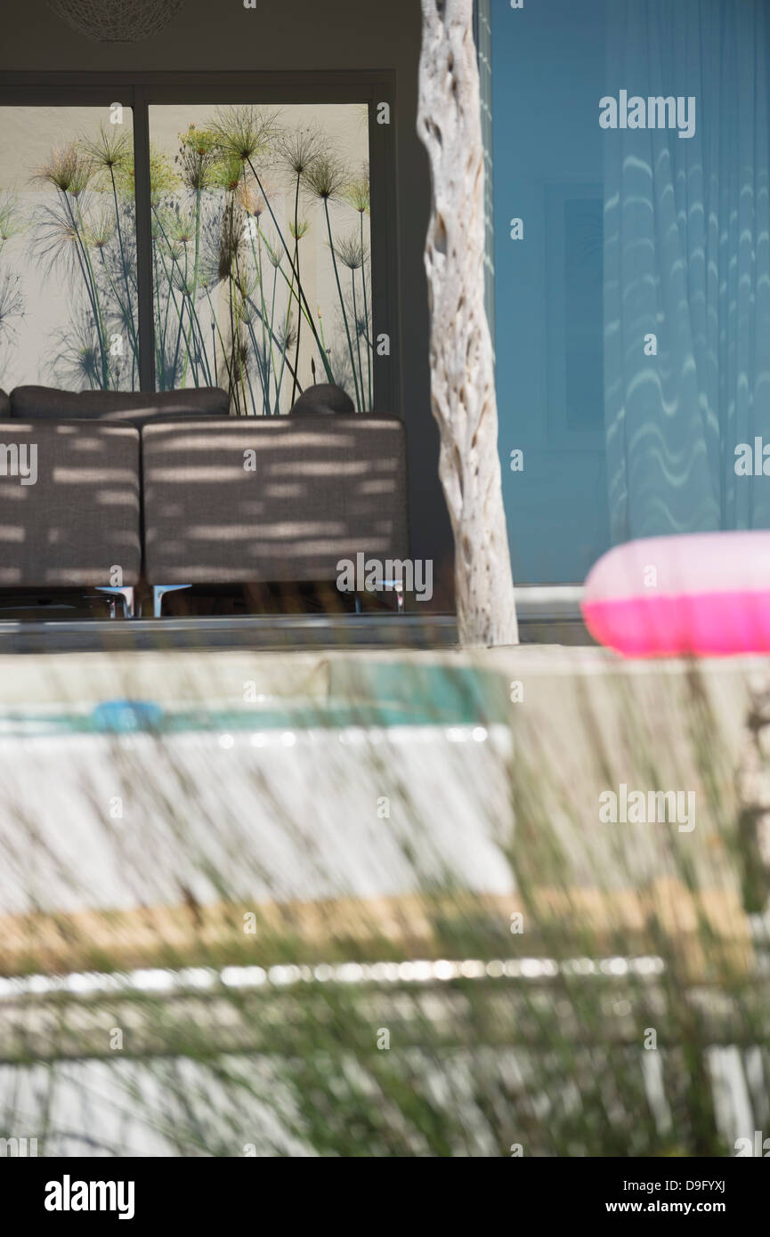 Inflatable ring in the porch of a house Stock Photo - Alamy