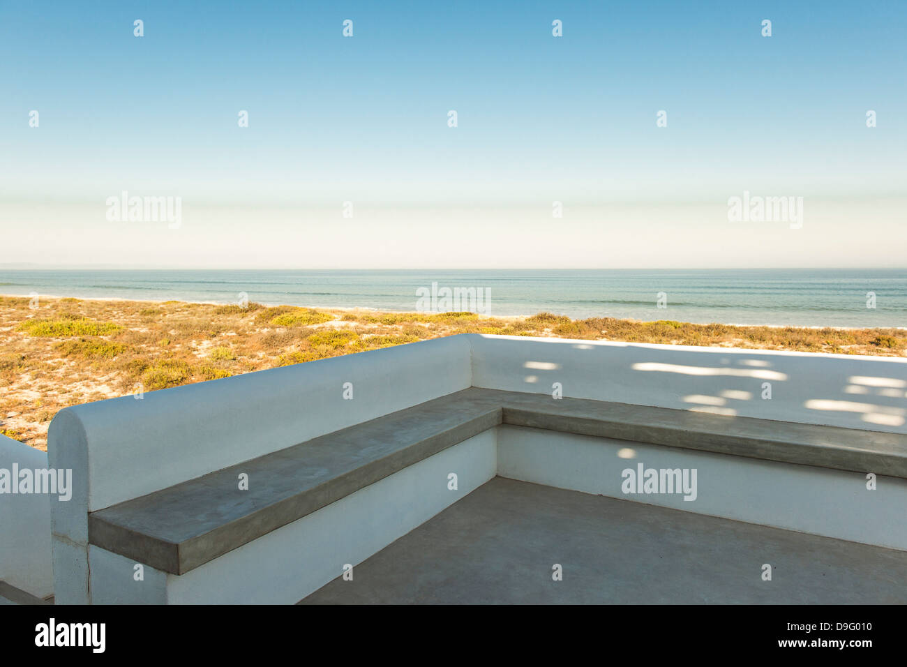 Sea viewed from the terrace of a house Stock Photo - Alamy