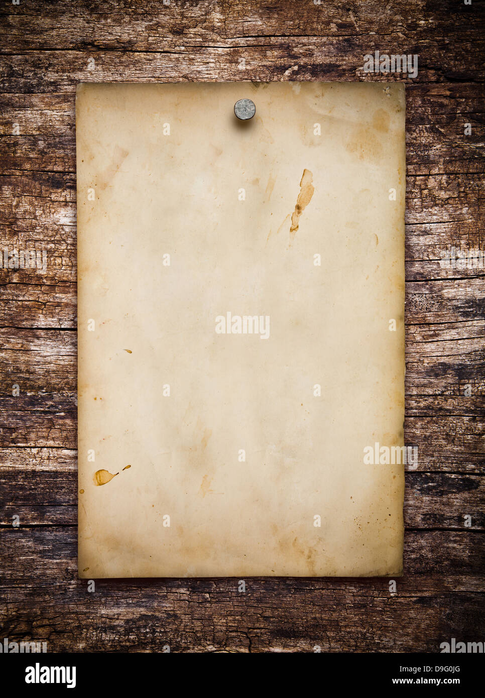 Old paper on the wood background Stock Photo - Alamy