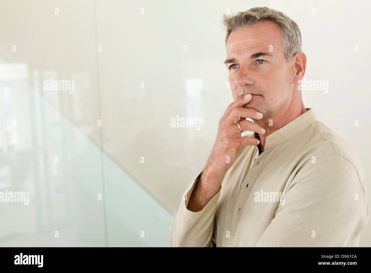Senior caucasian man thinking hi-res stock photography and images - Alamy