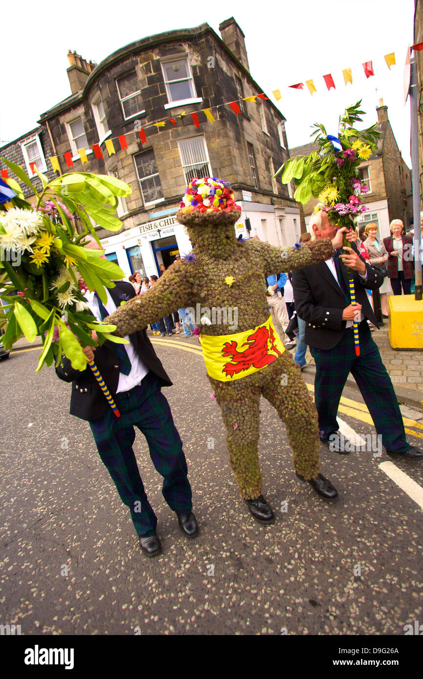 The Burryman's Parade, South Queensferry, Edinburgh, Scotland, UK Stock ...