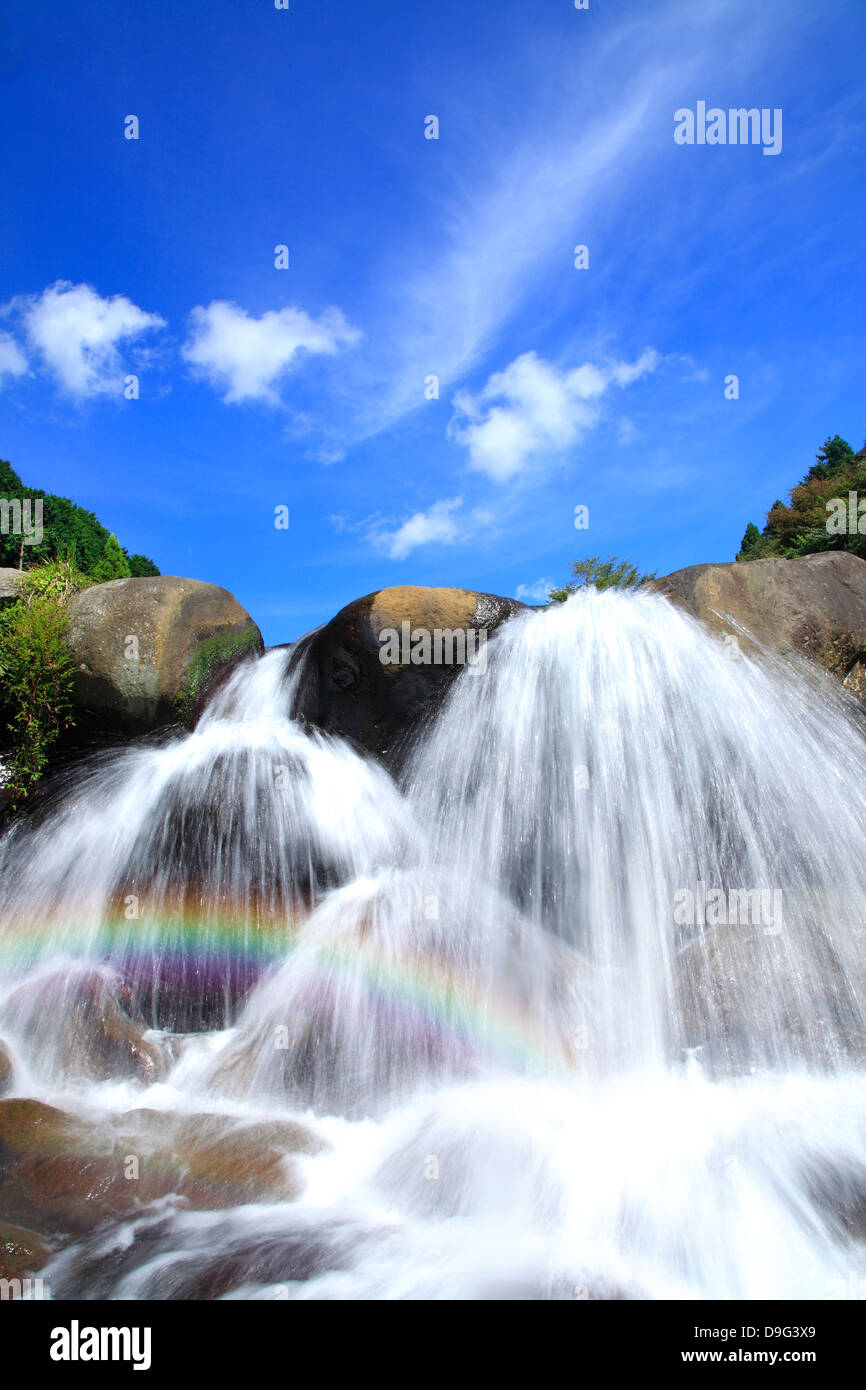 Water stream and blue sky with clouds Stock Photo - Alamy