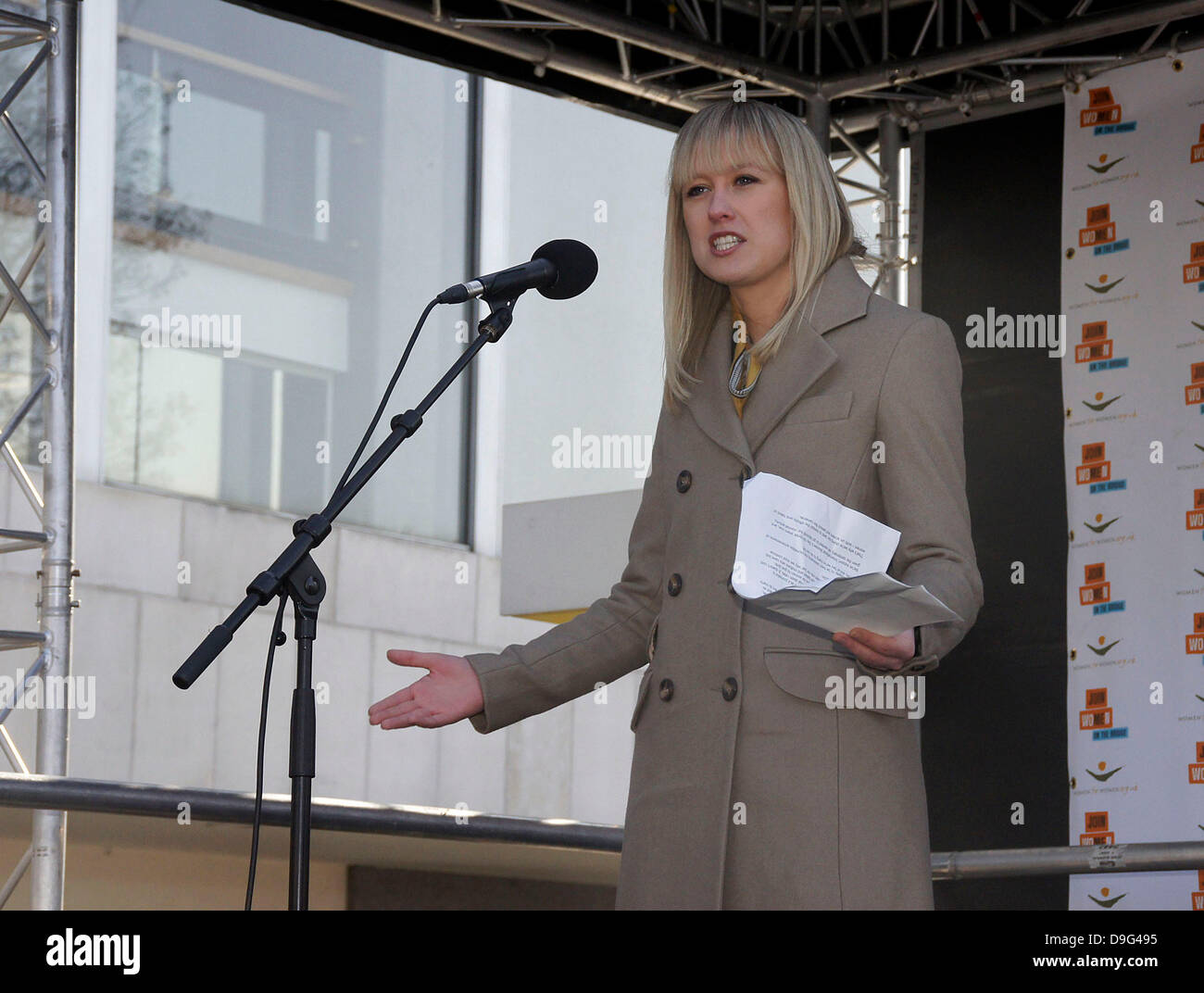 Sophy Ridge attends Join Me On The Bridge photocall ahead of a march in ...