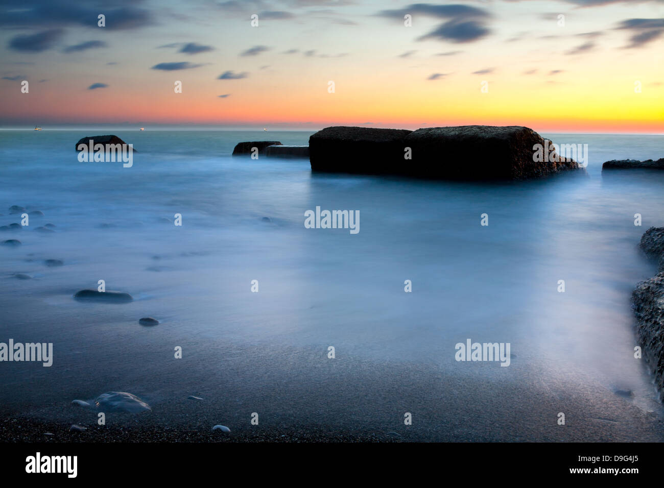Coastal Landscape after Sunset Stock Photo - Alamy