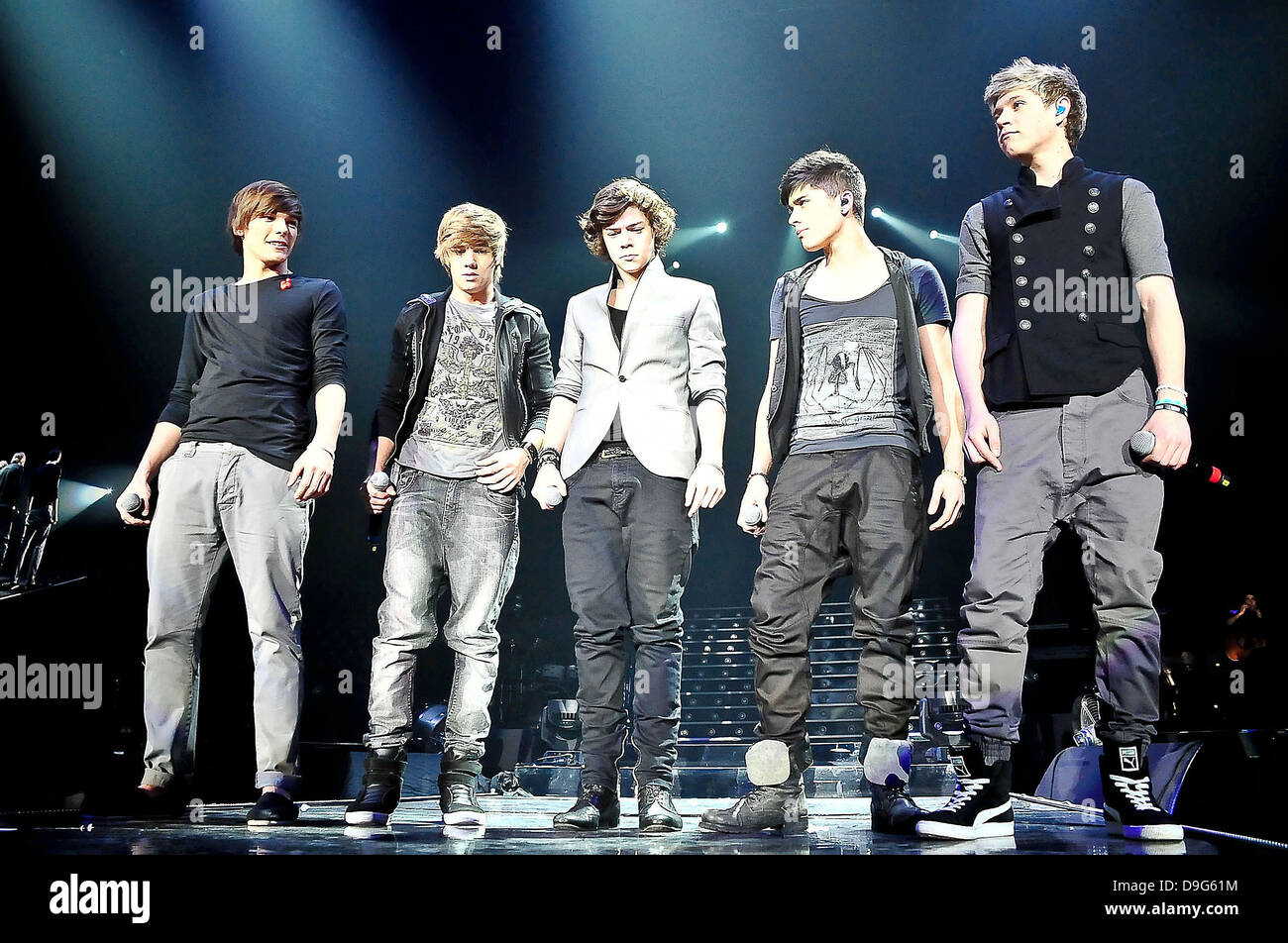 One Direction, performing at 'The X Factor - Live Tour' held at the ...