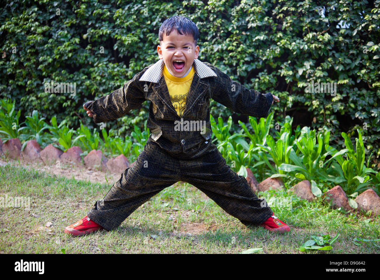 Boy screaming in outdoor Stock Photo - Alamy