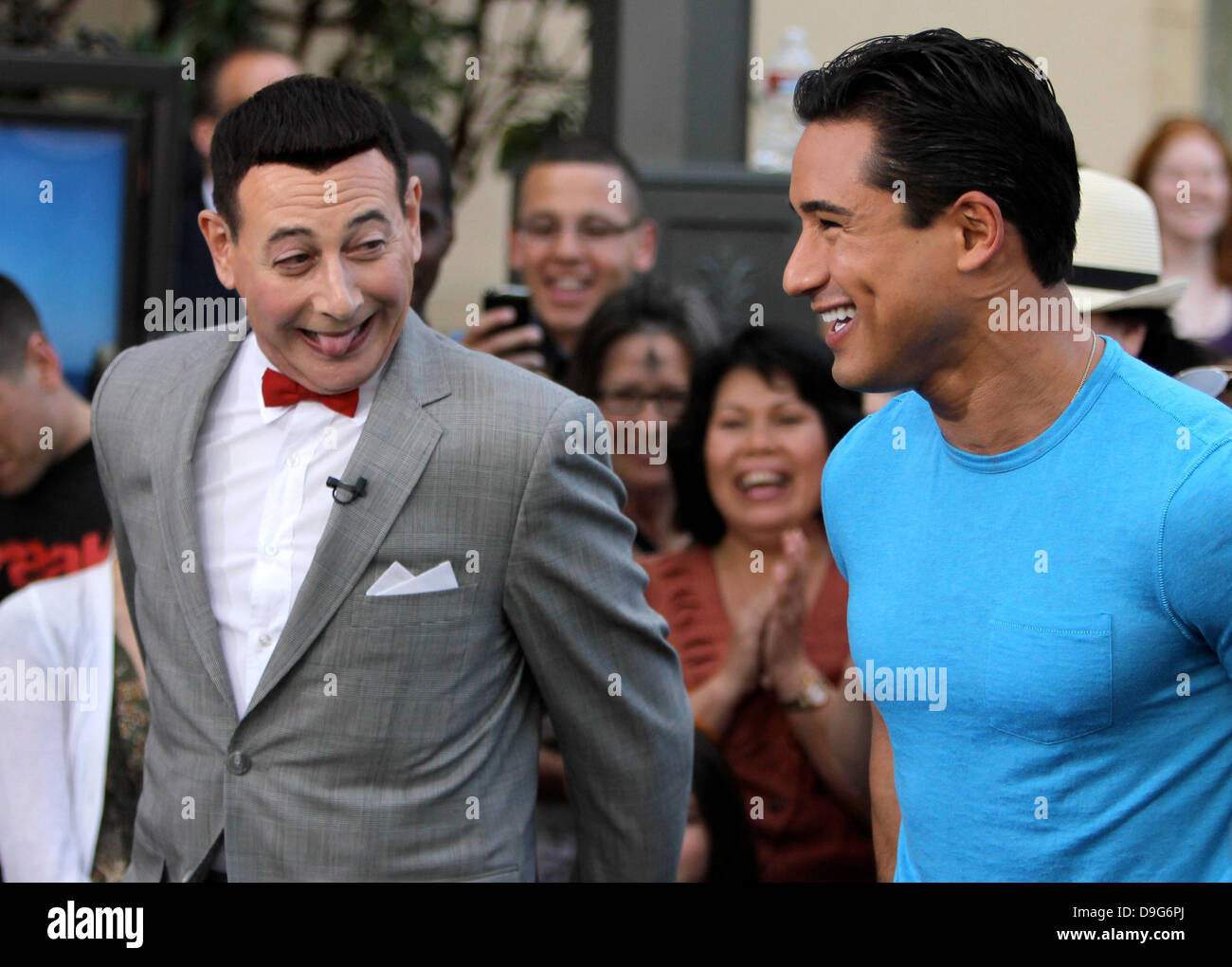 Pee Wee Herman aka Paul Reubens is interviewed by Mario Lopez on Extra ...