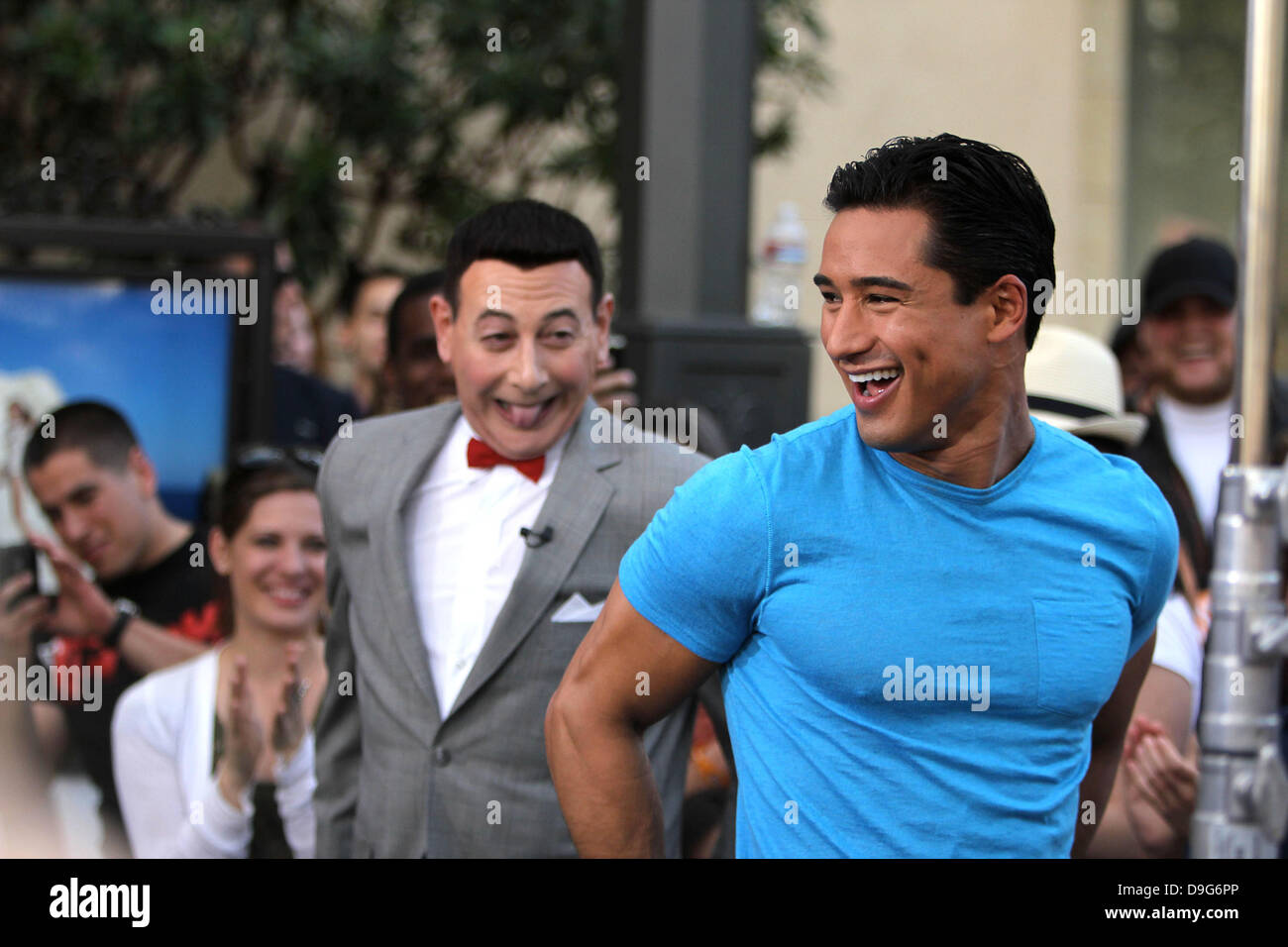 Pee Wee Herman aka Paul Reubens is interviewed by Mario Lopez on Extra ...