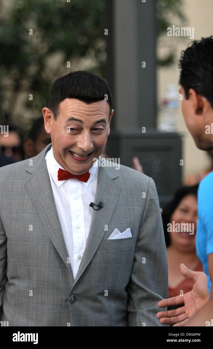 Pee Wee Herman aka Paul Reubens is interviewed by Mario Lopez on Extra ...