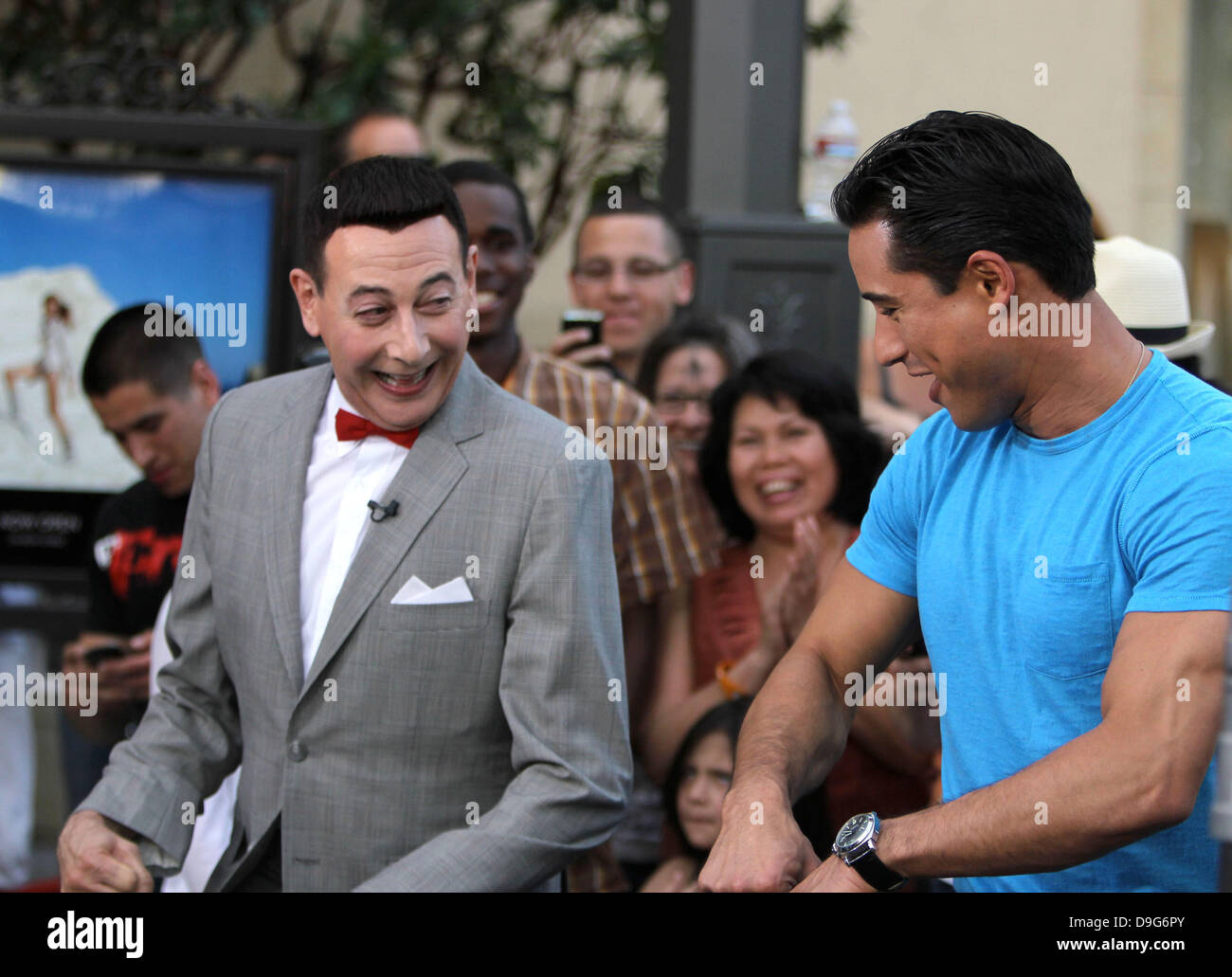 Pee Wee Herman aka Paul Reubens is interviewed by Mario Lopez on Extra ...