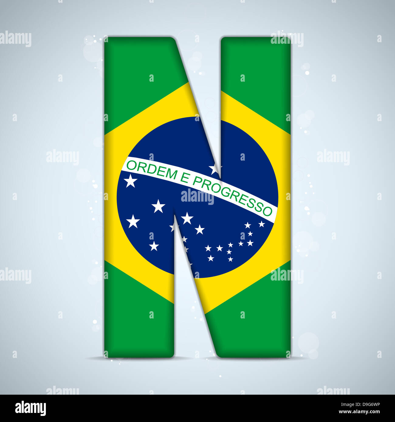 Brazil Flag Brazilian Alphabet Letters High Resolution Stock ...