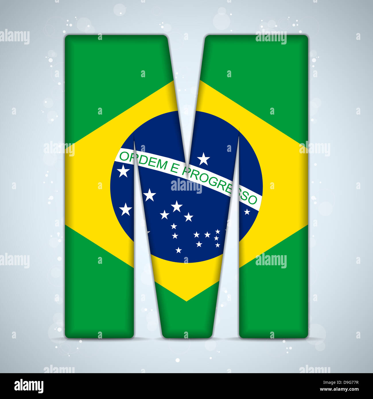 Brazil Flag Brazilian Alphabet Letters High Resolution Stock ...