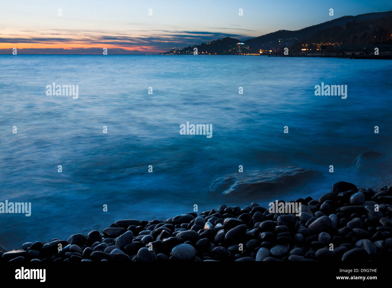 Coastal Landscape after Sunset Stock Photo - Alamy