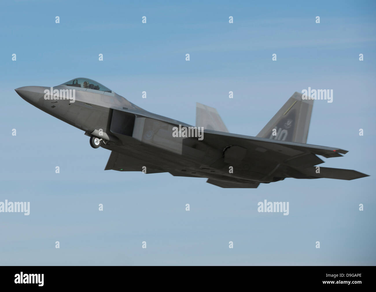 February 16, 2012 - An F-22 Raptor in flight during a training mission ...