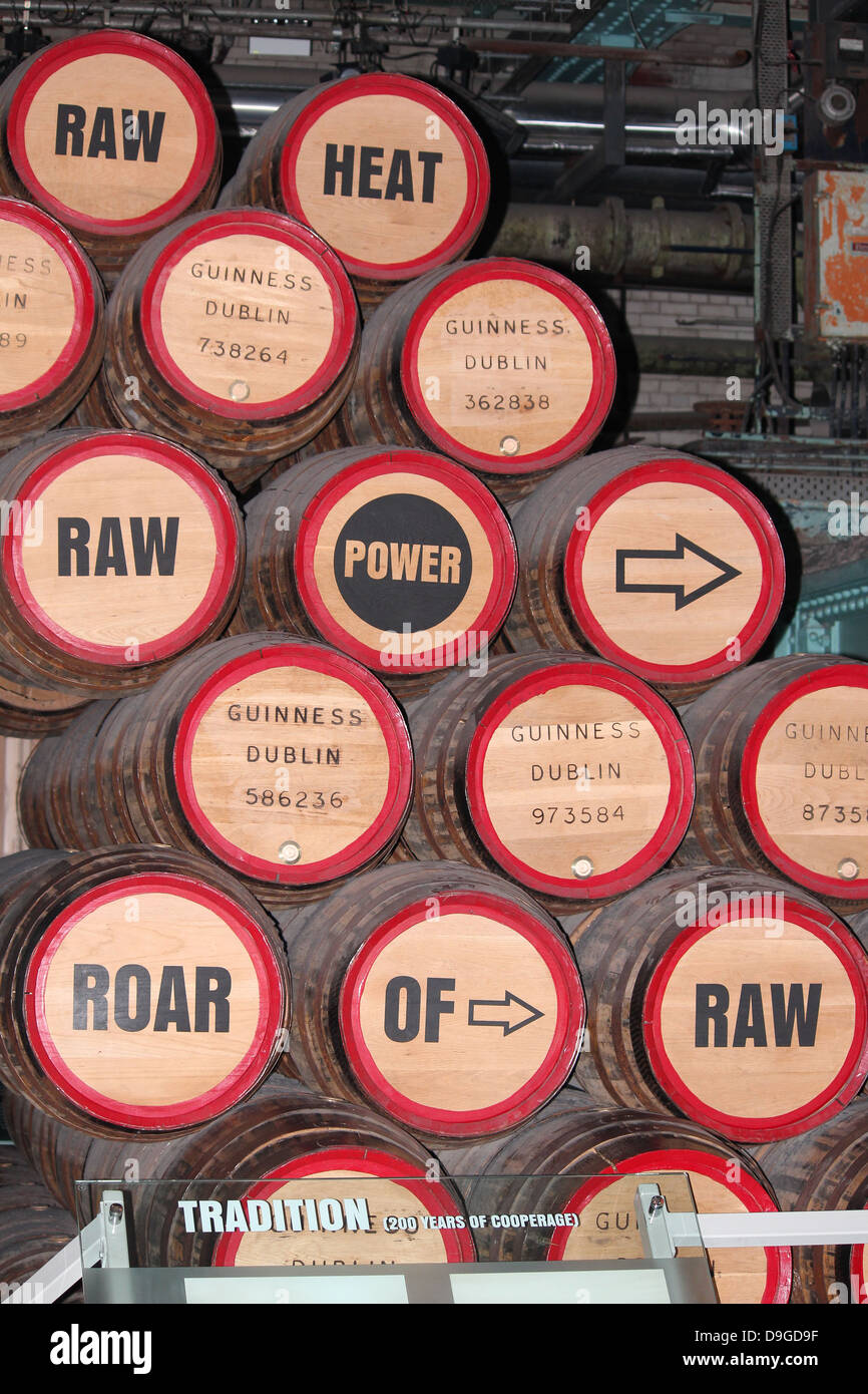 Guinness beer barrels, Guinness Museum Stock Photo - Alamy