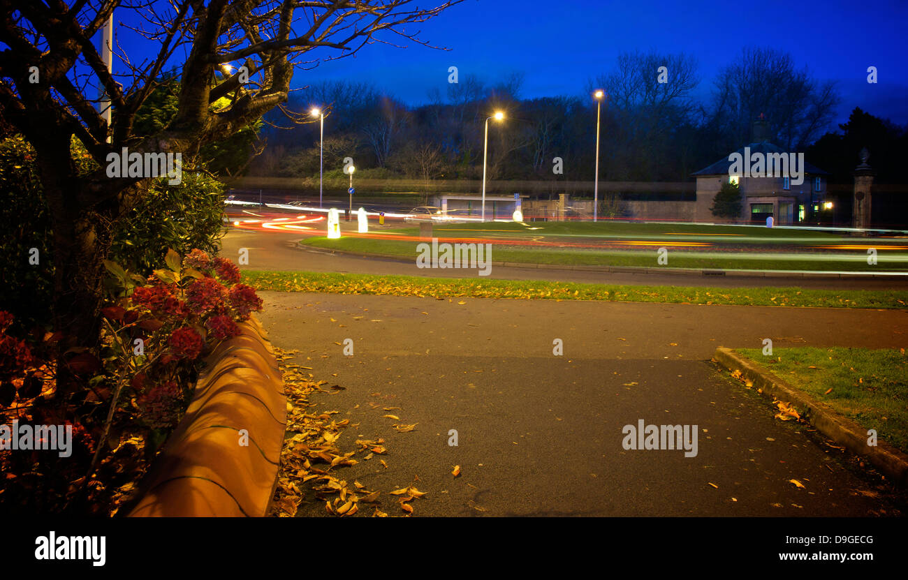 Uk roundabout night hi-res stock photography and images - Alamy
