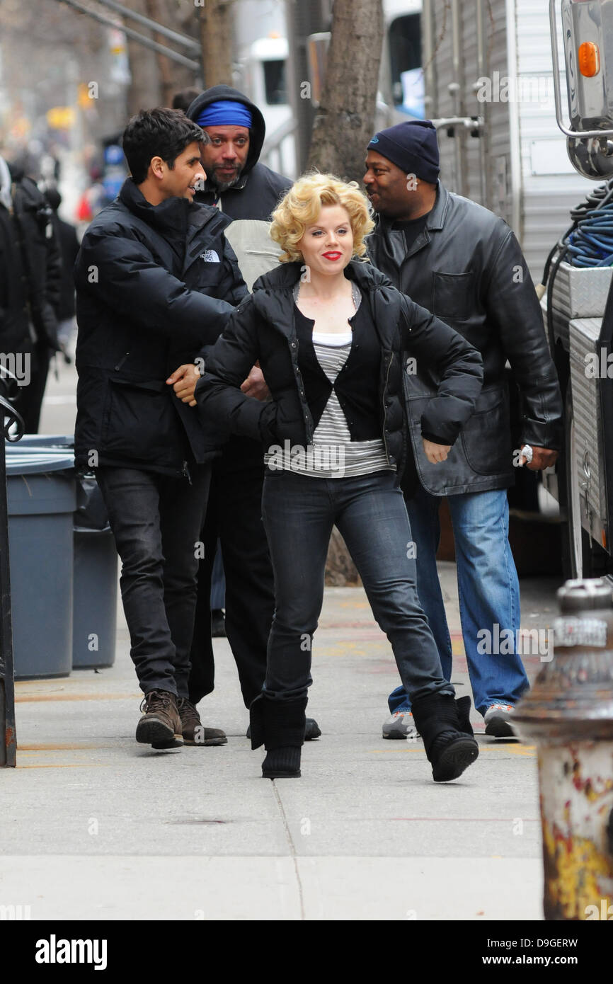Megan Hilty The cast of 'Smash' filming on location in Manhattan New ...