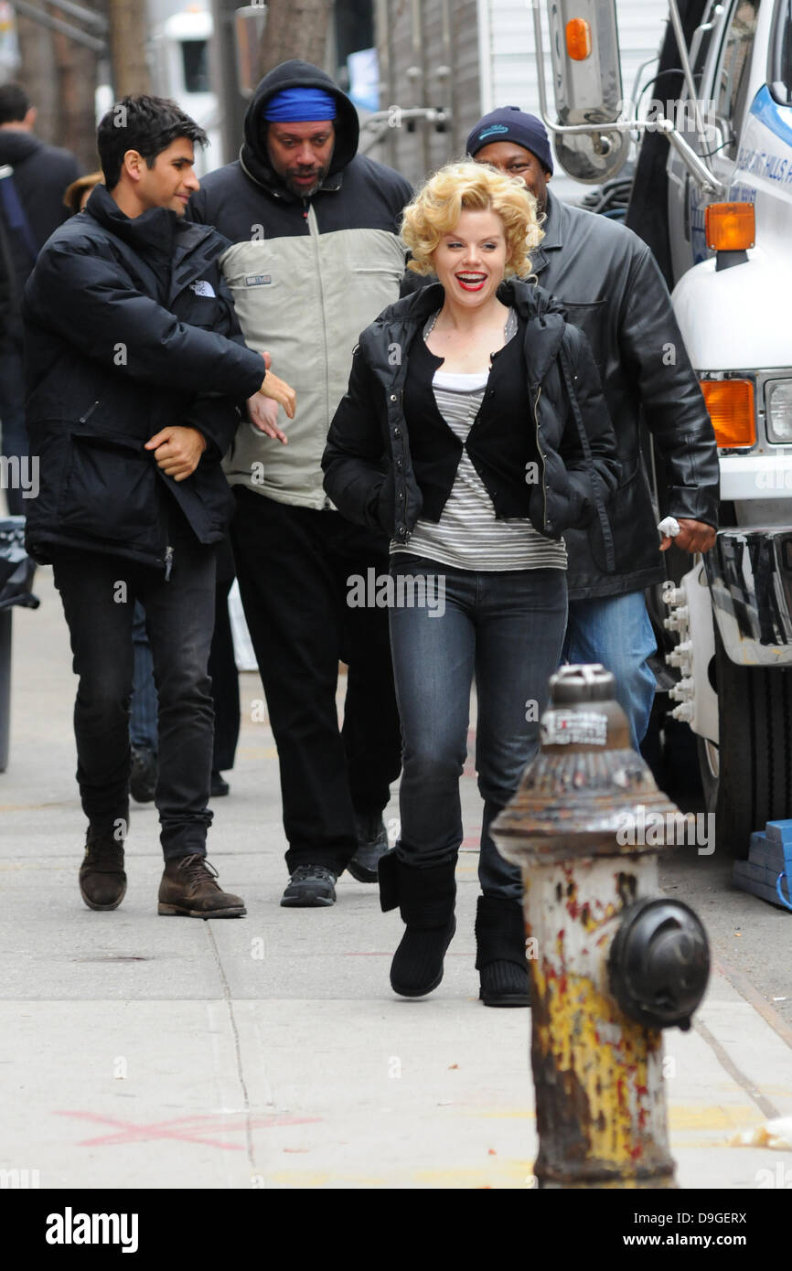 Megan Hilty The cast of 'Smash' filming on location in Manhattan New ...