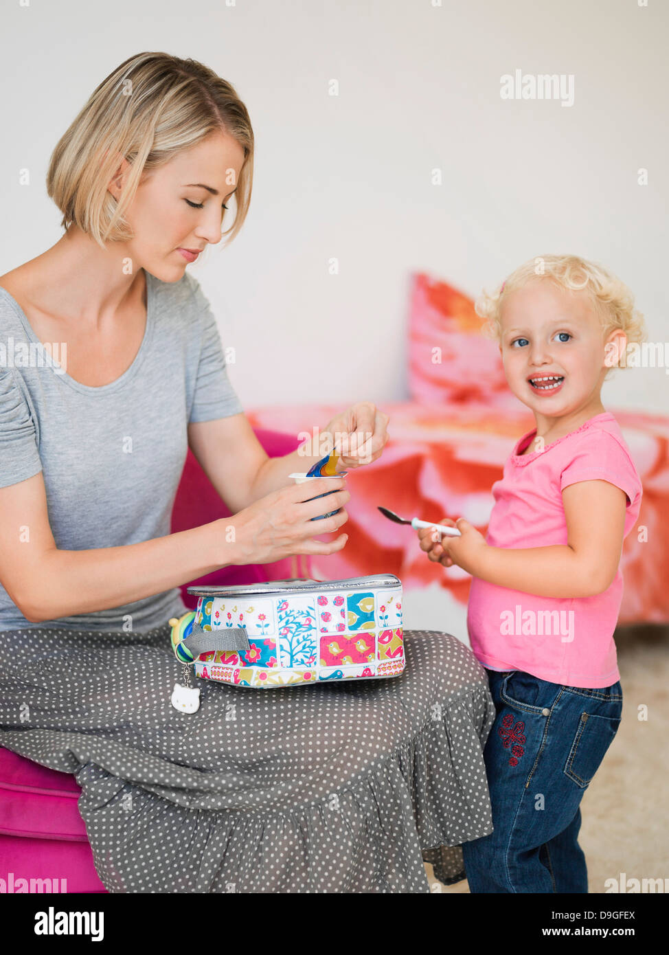 Woman opening box of food hi-res stock photography and images - Alamy