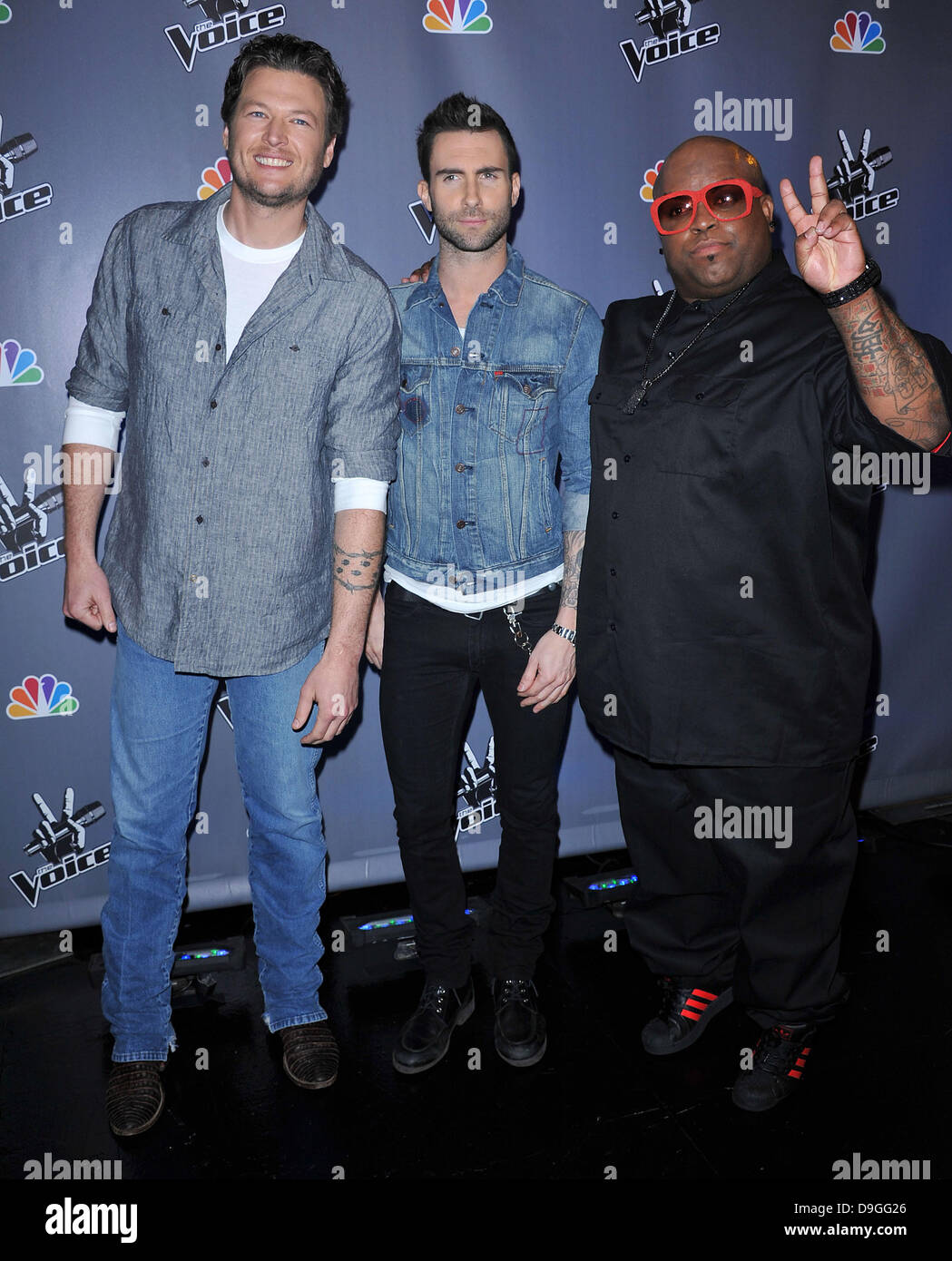 Blake Shelton, Adam Levine and Cee Lo Green NBC press junket for 'The ...