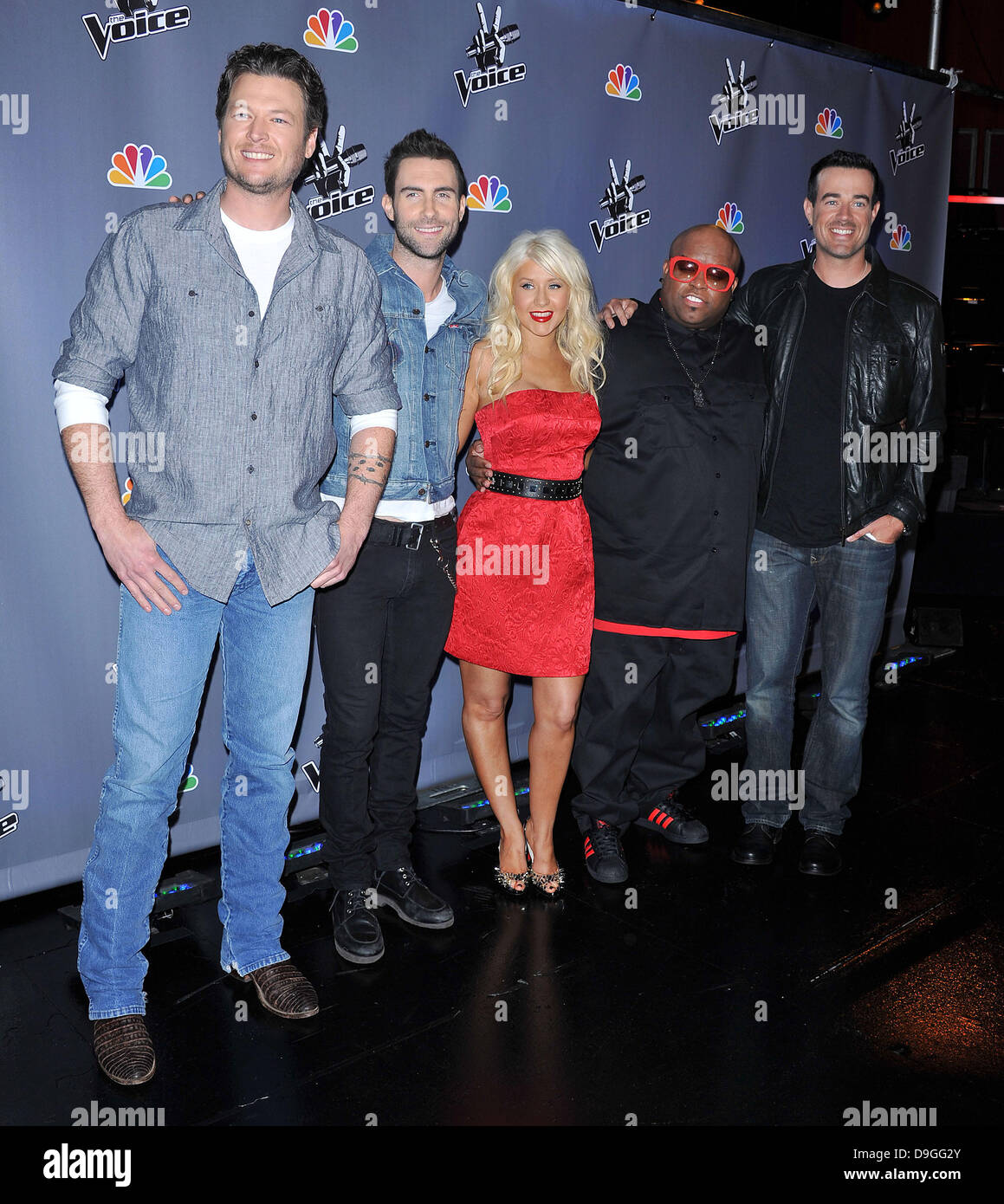 Blake Shelton, Adam Levine, Cee Lo Green and Carson Daly NBC press ...